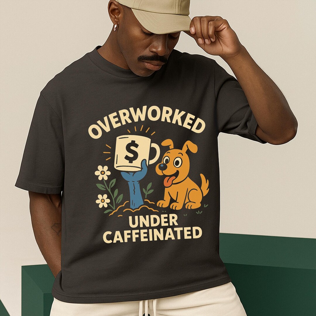 Over Worked Under Caffeinated Tee | Coffee T-shirt | Co Worker Gift ...