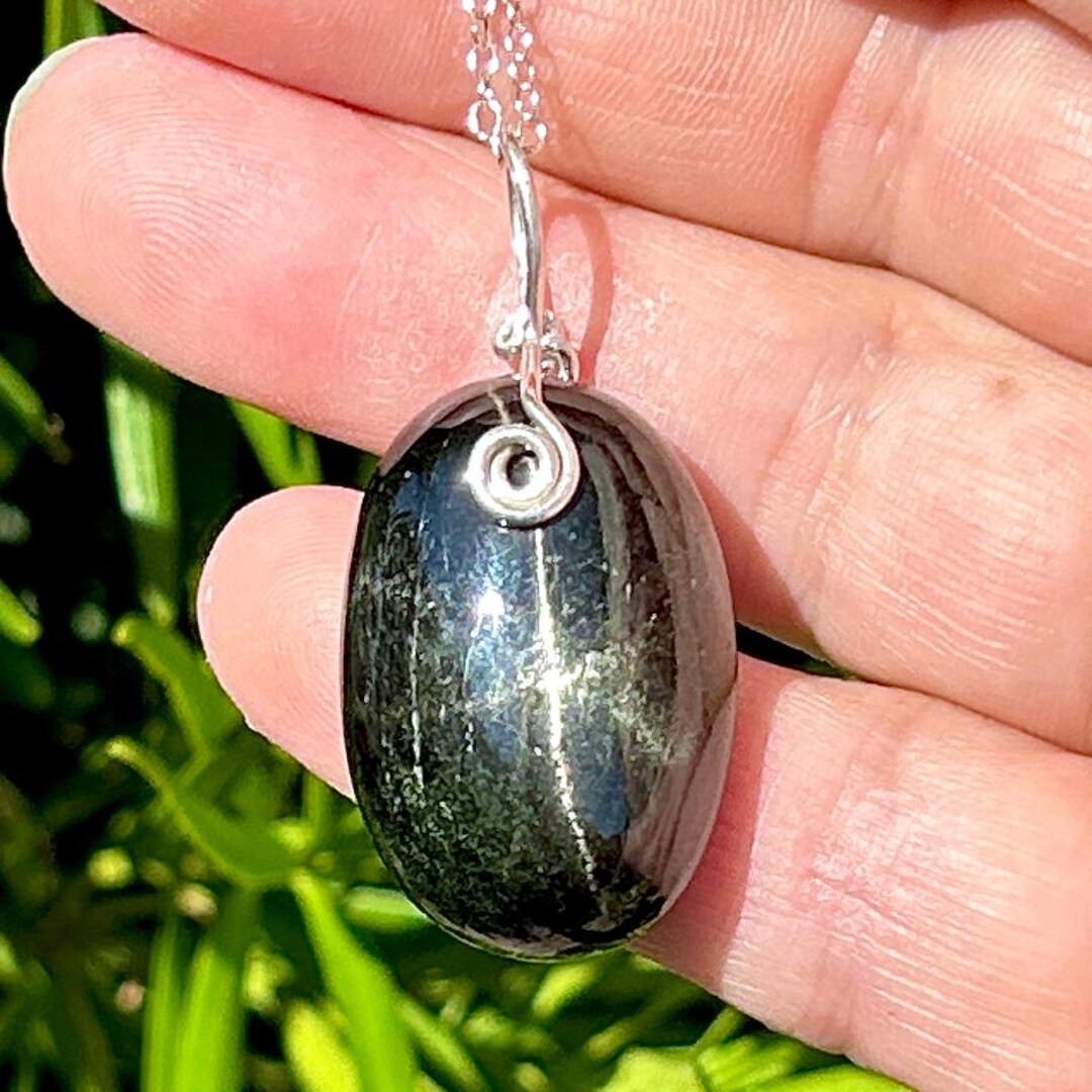 Six Point Black Star Diopside Gemstone/natural Stone Pendant/necklace ...