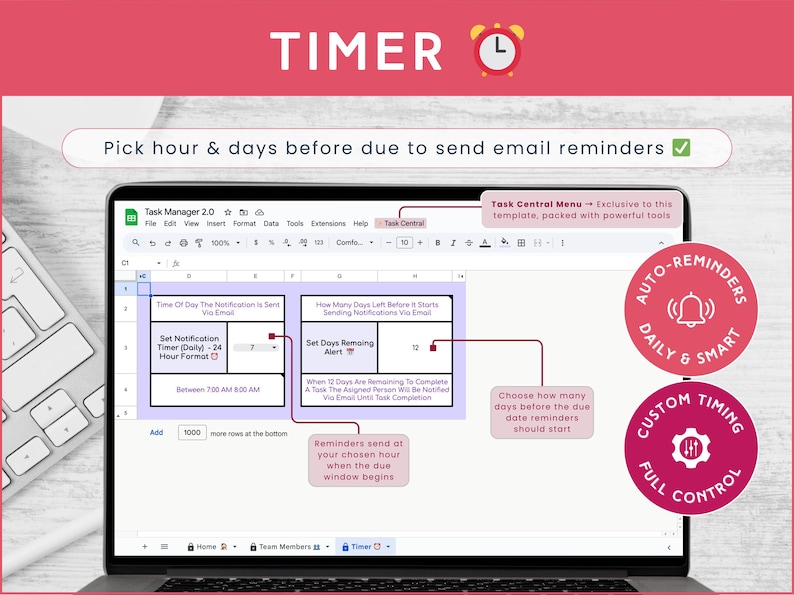 Team Task Tracker | Google Sheets, Google Calendar Sync (digital ...