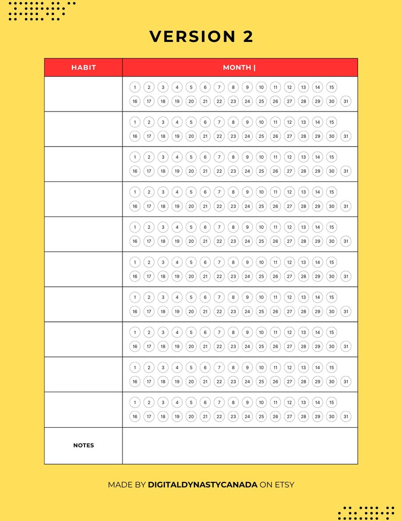 ADHD Habit Tracker Printable | Focus & Routine Chart | 10 Daily Habits ...