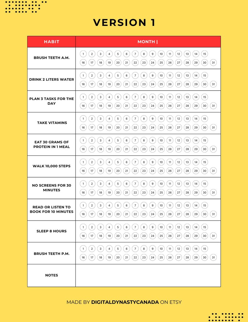 ADHD Habit Tracker Printable | Focus & Routine Chart | 10 Daily Habits | Digital Download ...