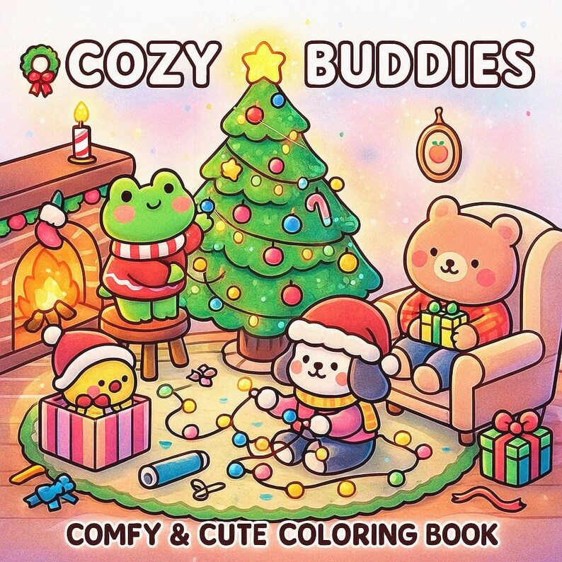 Coco Wyo Cozy Christmas Buddies Coloring Book PDF – 46 Printable Pages ...