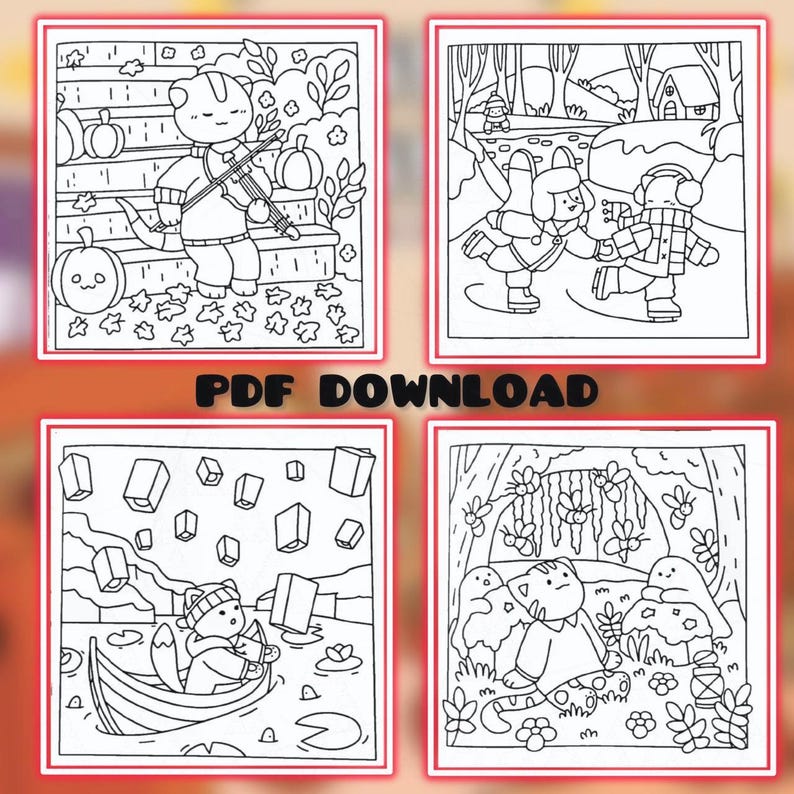 Coloring Book for Adults & Kids, Printable Coloring Pages PDF, Fun ...