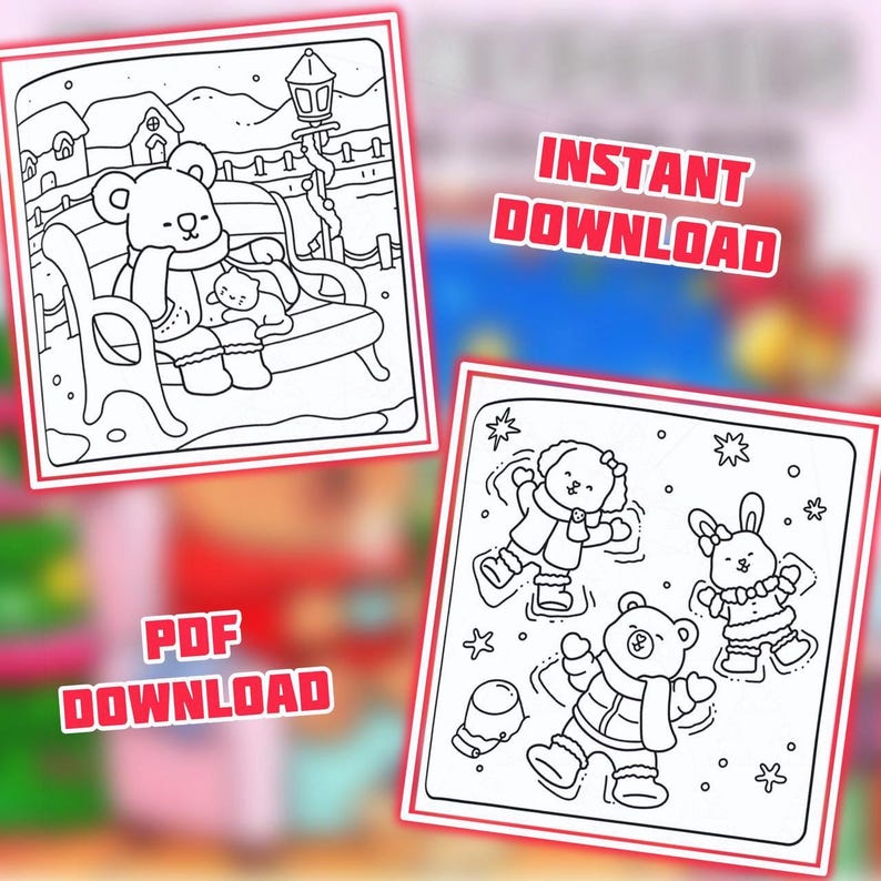 Coco Wyo Cozy Christmas Buddies Coloring Book PDF – 45 Printable Pages ...