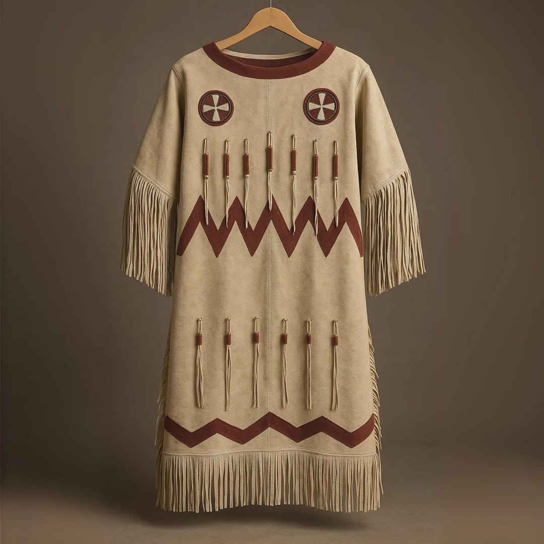 Handmade Vintage Suede Fringe Dress – Western Boho 70s Hippie Tunic ...