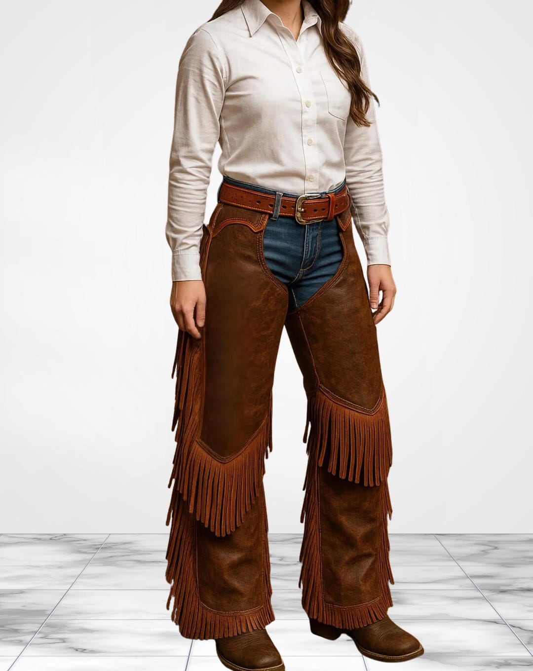 Handmade Suede Leather Fringe Chaps: Vintage Cowgirl Biker Style - Etsy