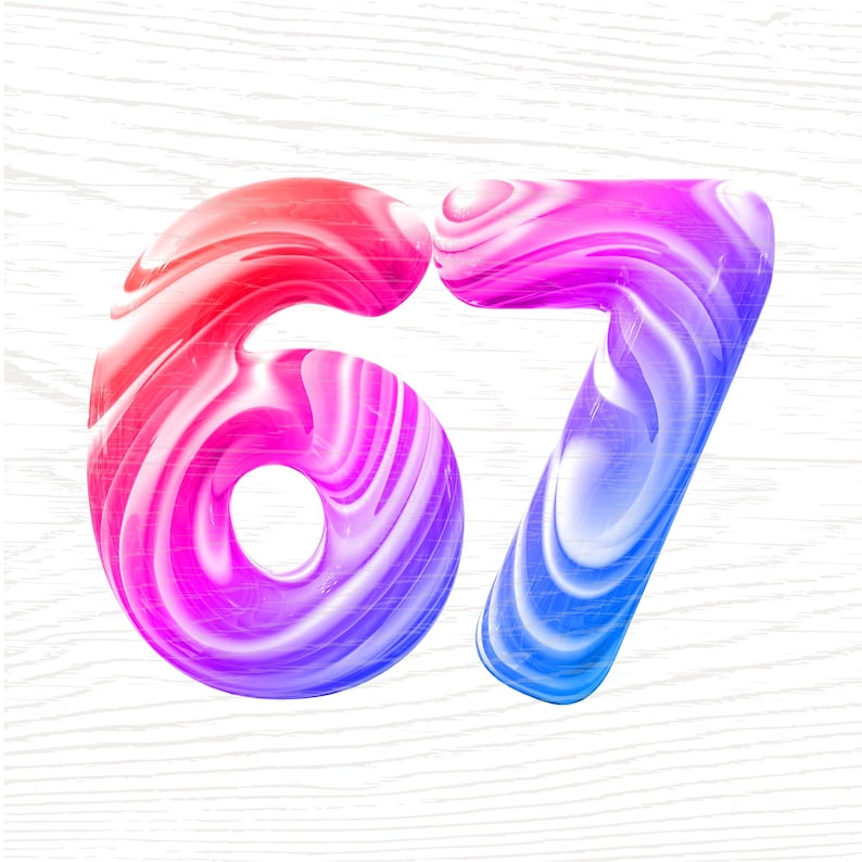 67 Hands PNG | Colorful 6 7 Clipart | Digital Download | Sublimation ...
