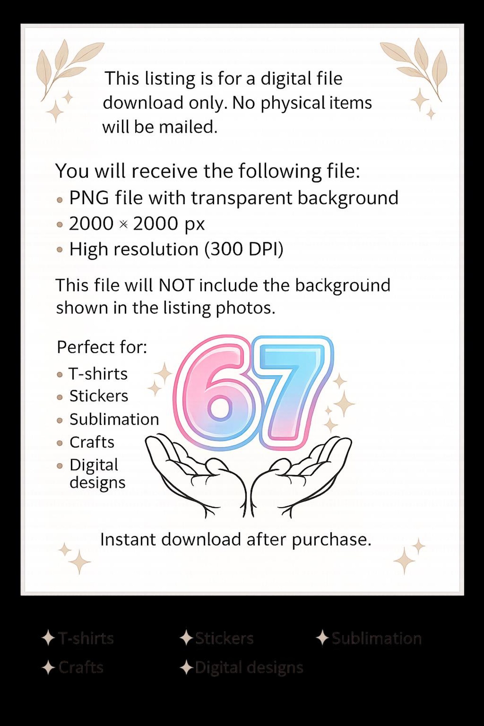 67 Hands PNG | Colorful 6 7 Clipart | Digital Download | Sublimation ...