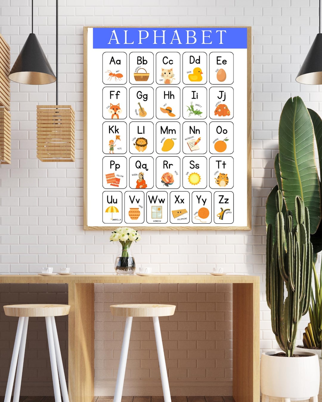 Alphabet Wall Poster 8x10 | ABC Learning Print for Kids | Preschool ...