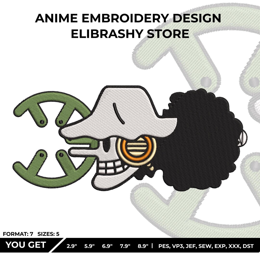 Anime Marksman Skull Embroidery Design: Pirate Emblem (5 Sizes ...