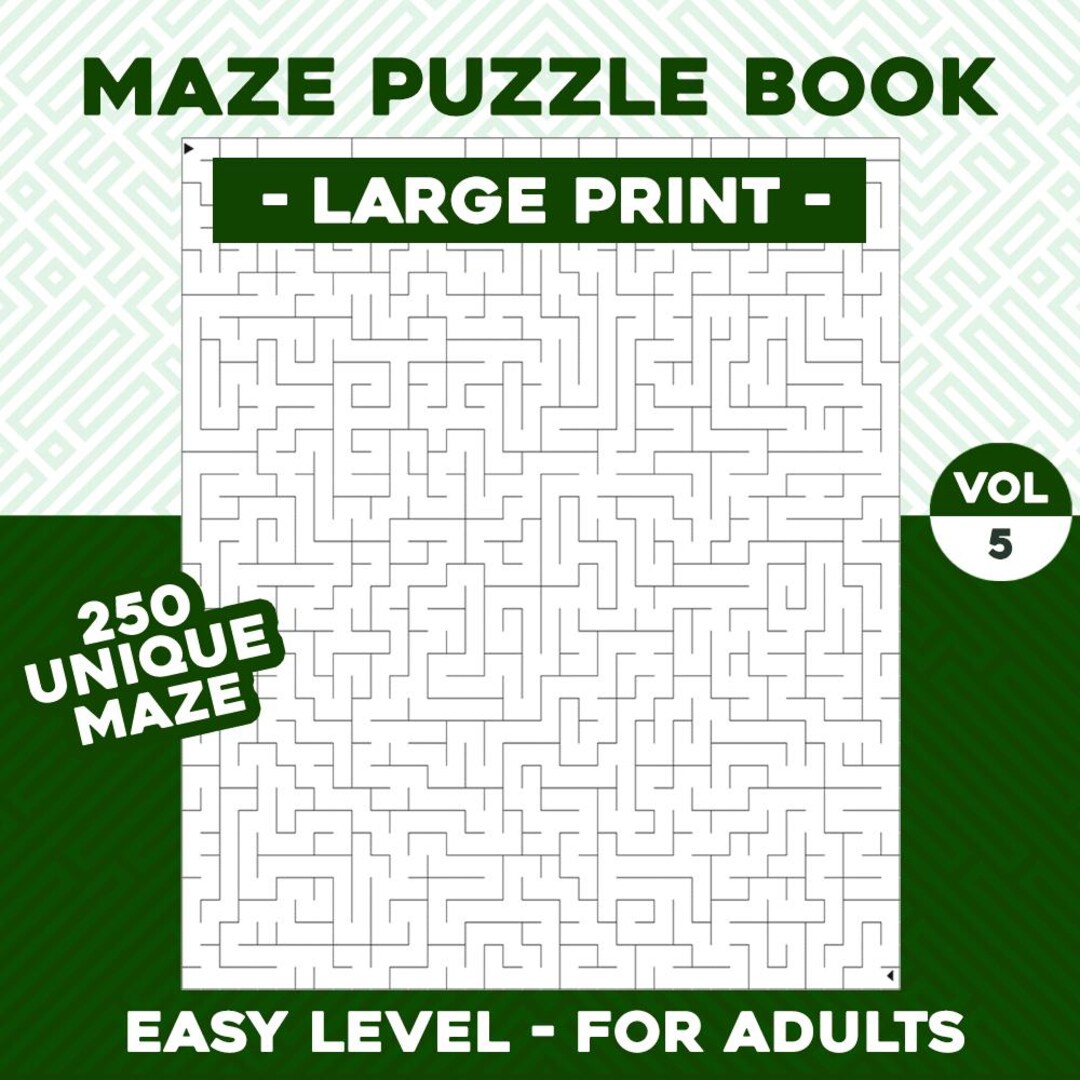 Easy Maze Puzzle Book PDF – 250 Mazes Vol 5 | Large Print | 252 Pages ...
