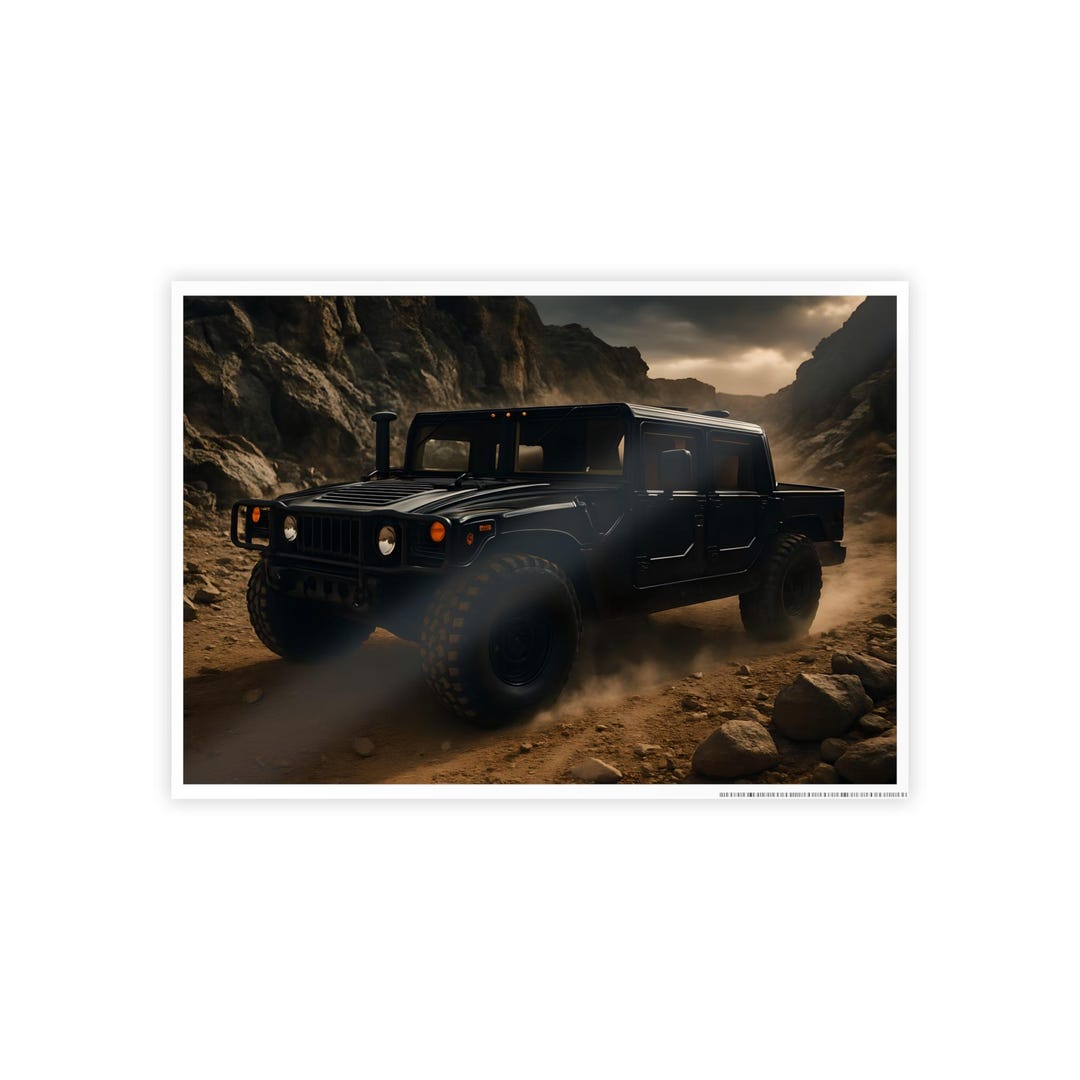 Adventure Hummer Gloss Poster, Car Enthusiast Decor, Off-road Wall Art ...