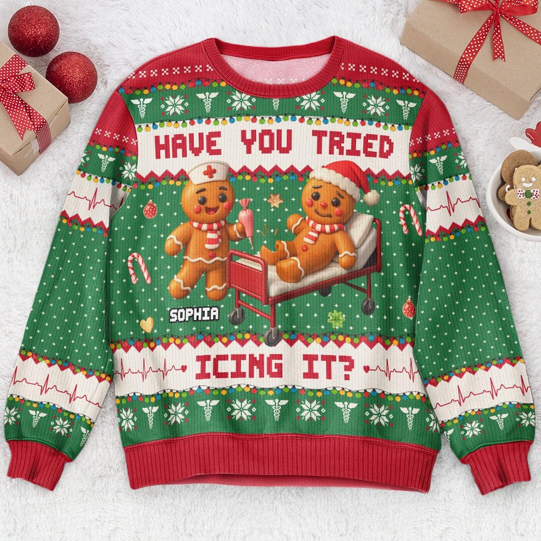 Nurse Christmas Ugly Sweater, Er Nurse Christmas Sweater, School Nurse ...