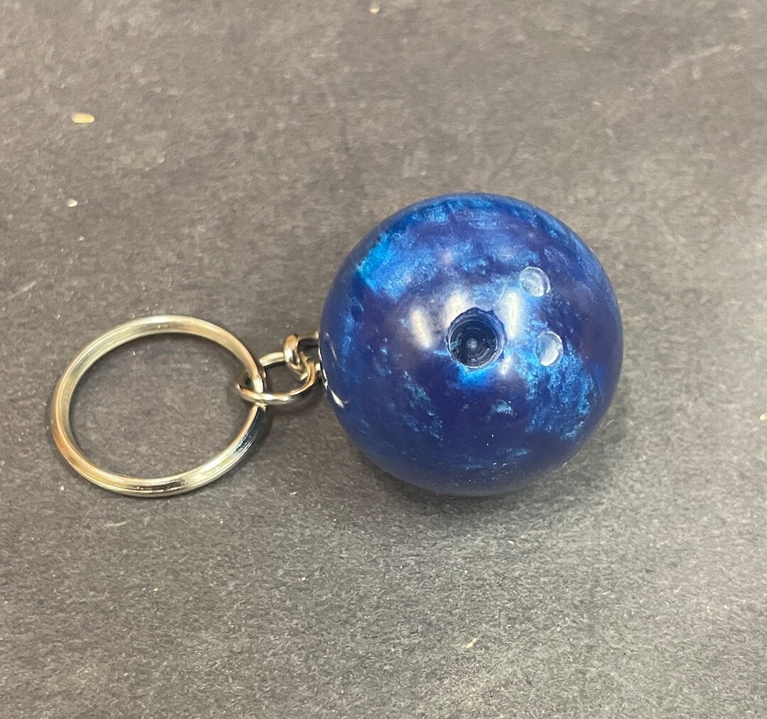 Vintage Blue Bowling Ball Key Chain - Etsy