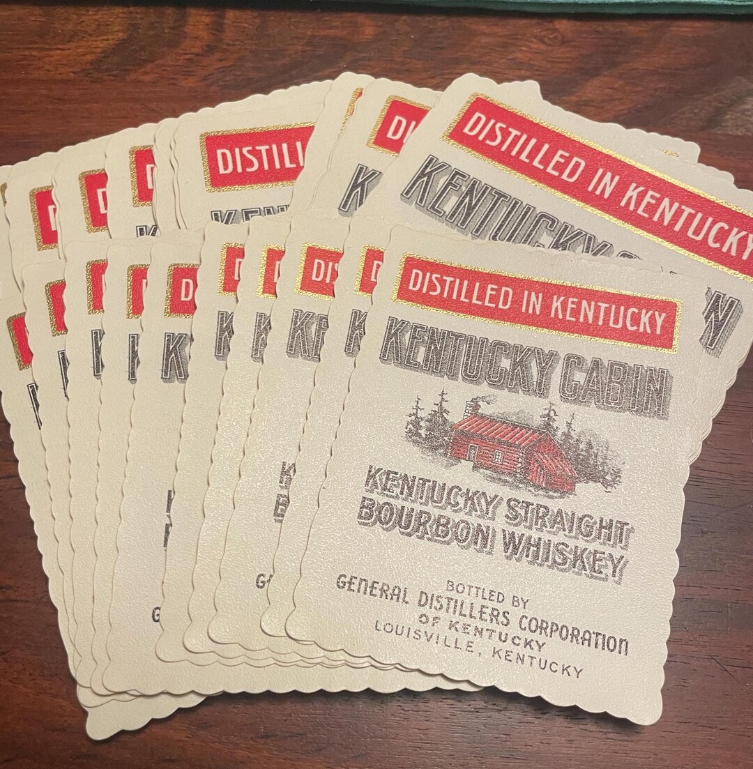 Kentucky Cabin Straight Bourbon Whiskey Labels - Antique Originals ...