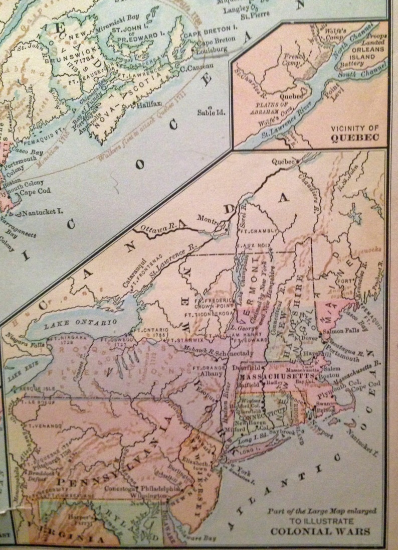 1885 Map of Colonies, Western Exploration by A. S. Barnes - Etsy