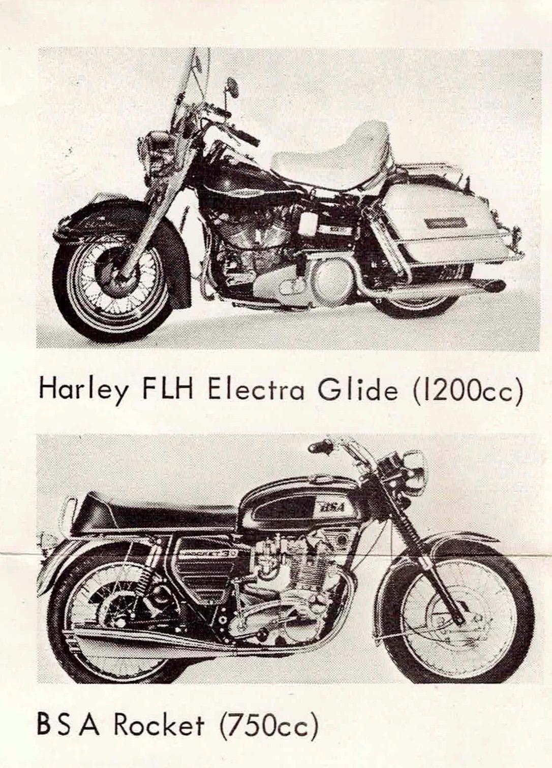 Photo Sheet of Classic Motorcycle Models From the 1950s-1970s - Harley ...