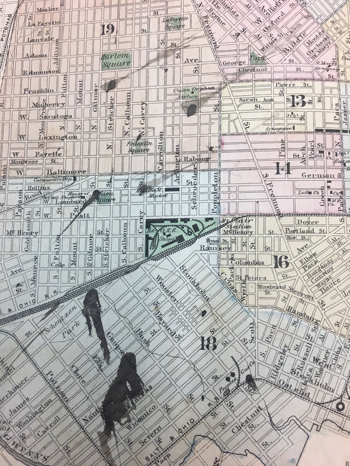 Antique Map: City of Baltimore; Baltimore County, Maryland , 1877, GM ...
