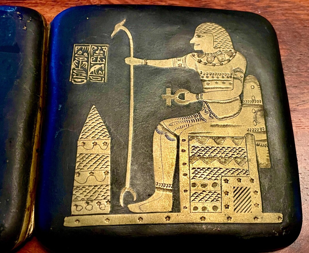 1920’s Japanese Komai Damascene Cigarette Case -pharaoh & Concubine ...
