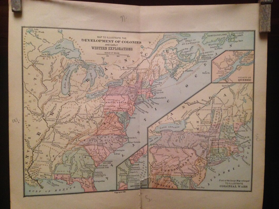 1885 "map to Illustrate Development of the Colonies and Early Western ...