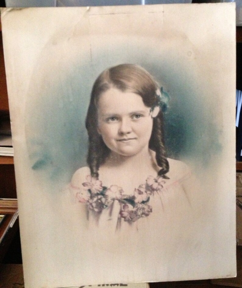 Antique/original - Hand Tinted Photograph of a Young Girl With Curls ...