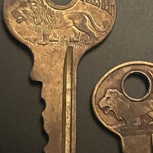 Antique Master Padlock Keys With Walking Lion and Script Writing - Etsy