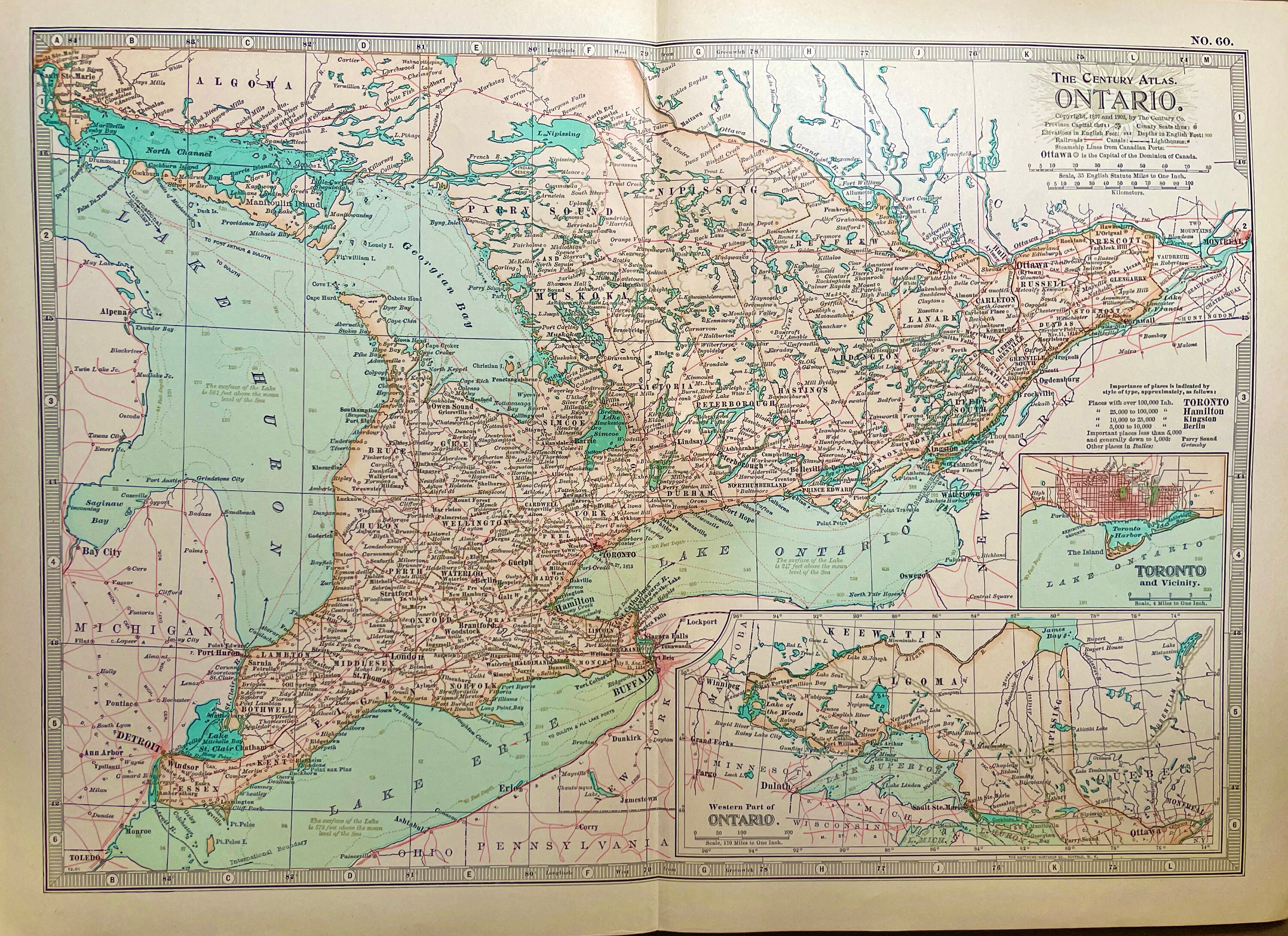 1902 Canadian Maps Century Atlas Maps of Manitoba British Columbia ...