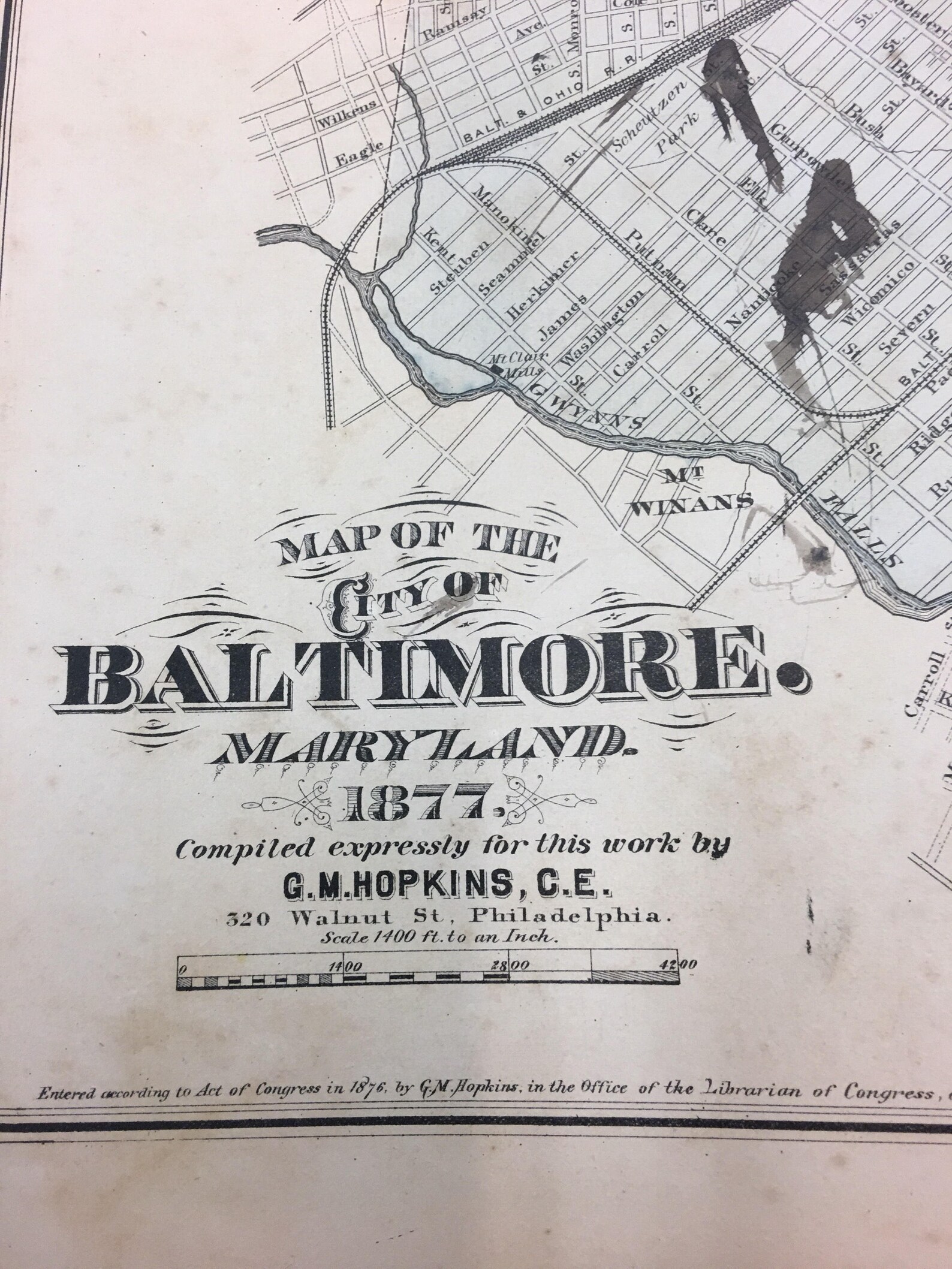 Antique Map: City of Baltimore; Baltimore County, Maryland , 1877, GM ...