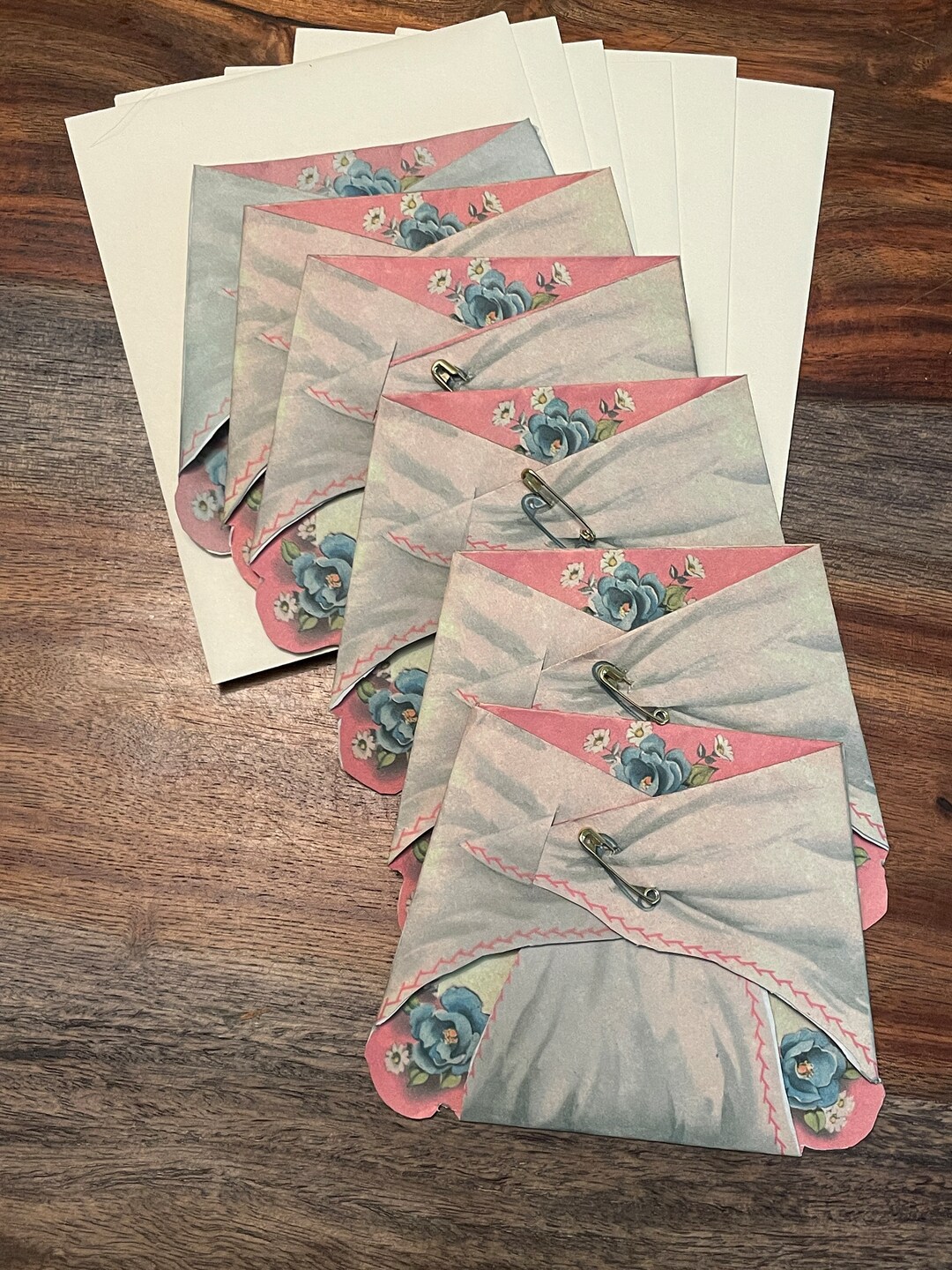 Baby Shower Invites- Birth Announcements - Vintage Folding Diaper ...