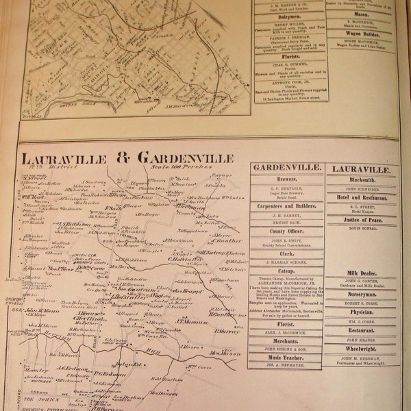 Antique Map of Calverton Heights - Etsy