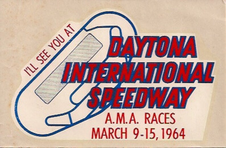 Daytona International Speedway AMA Races 1964 Vintage Sticker Sheet ...