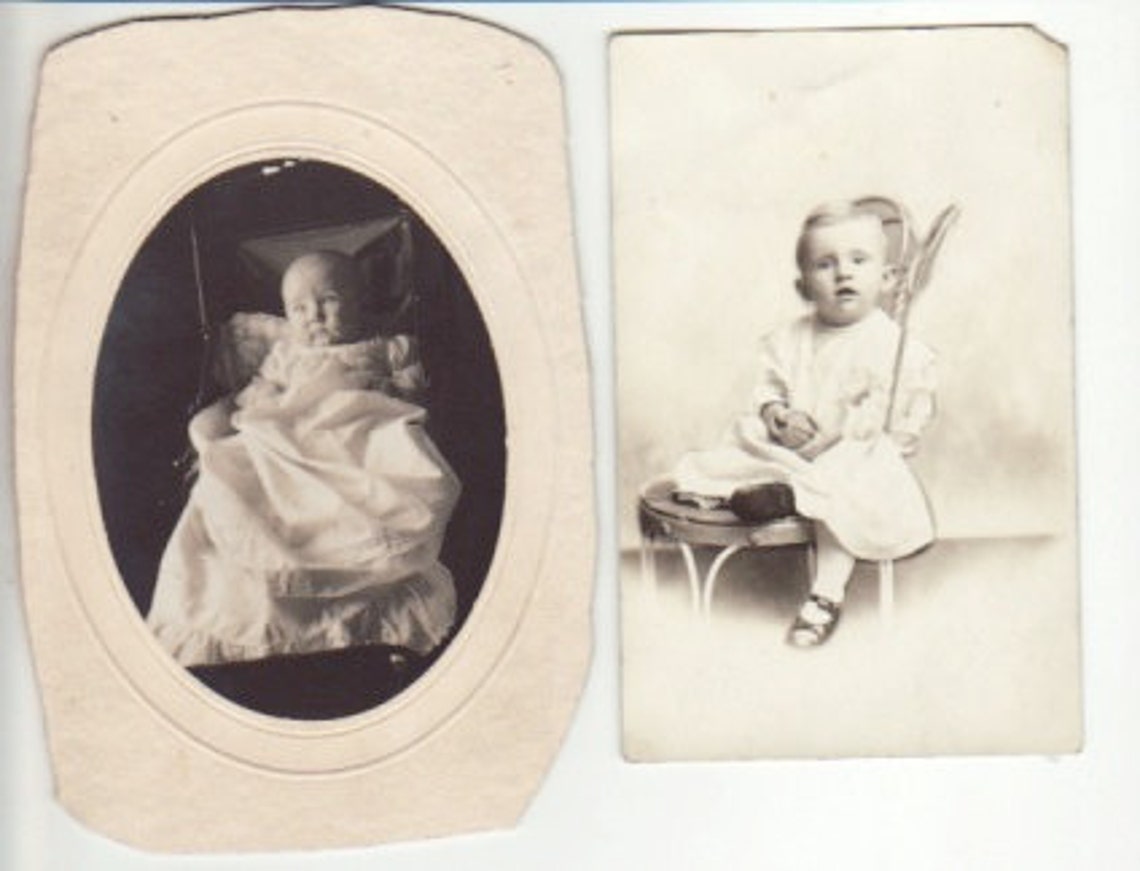 1900s Antique Photographs of a Baby and a Sweet Little Girl - Etsy