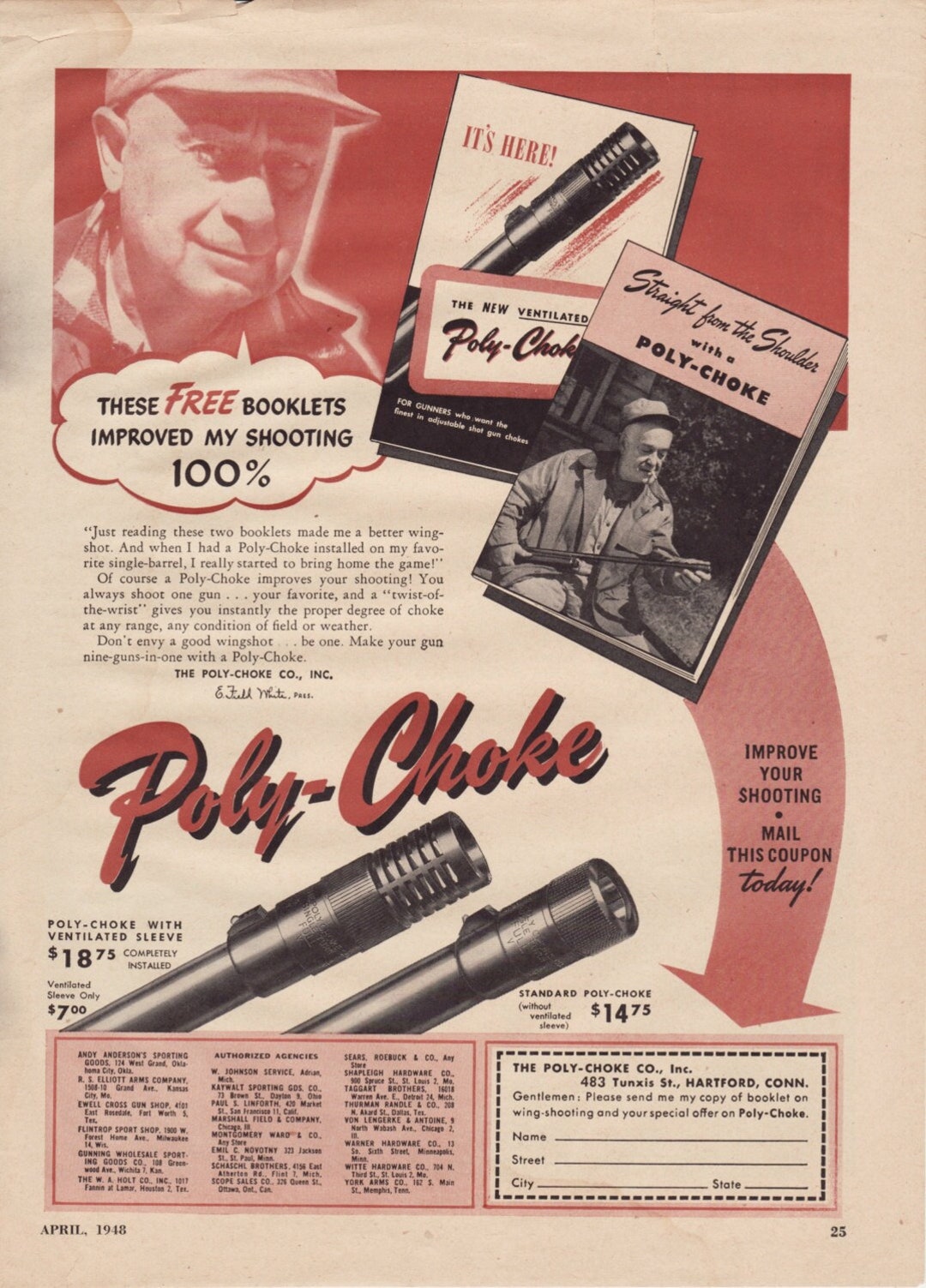 Vintage Fishing Ad: "straight From the Shoulder With Poly-choke" Poly ...