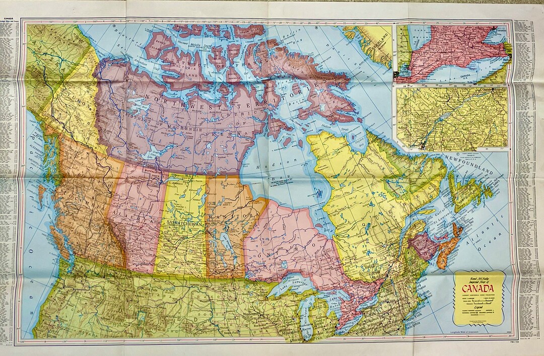 Rand Mcnally Imperial Map of Canada - Etsy