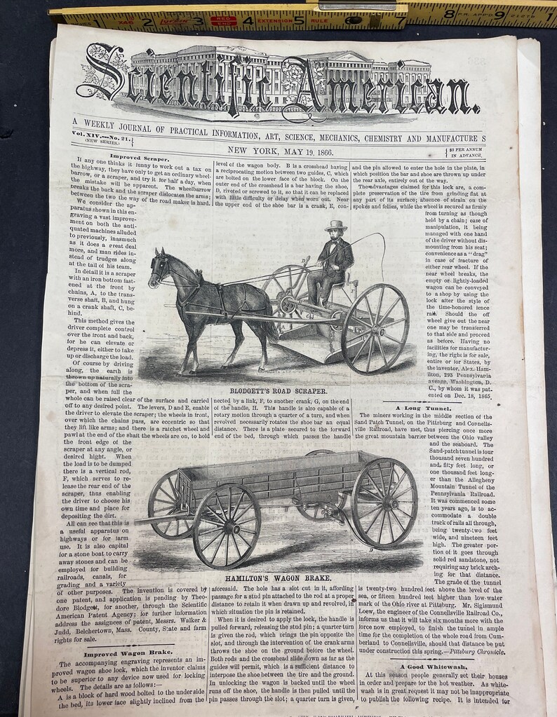 1866 Scientific American Inventions in Transportation, Medicine ...