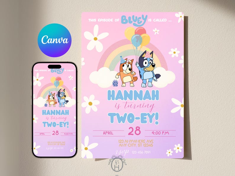 Bluey Birthday Invitation Template Bluey Girl Party Invite Any Age ...