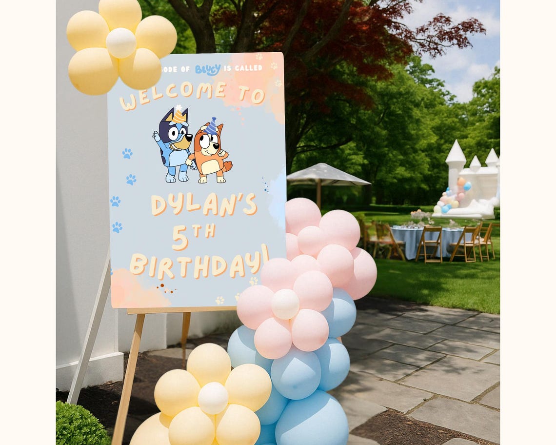 Bluey Birthday Welcome Sign Birthday Bluey Party Poster Bluey Sign ...