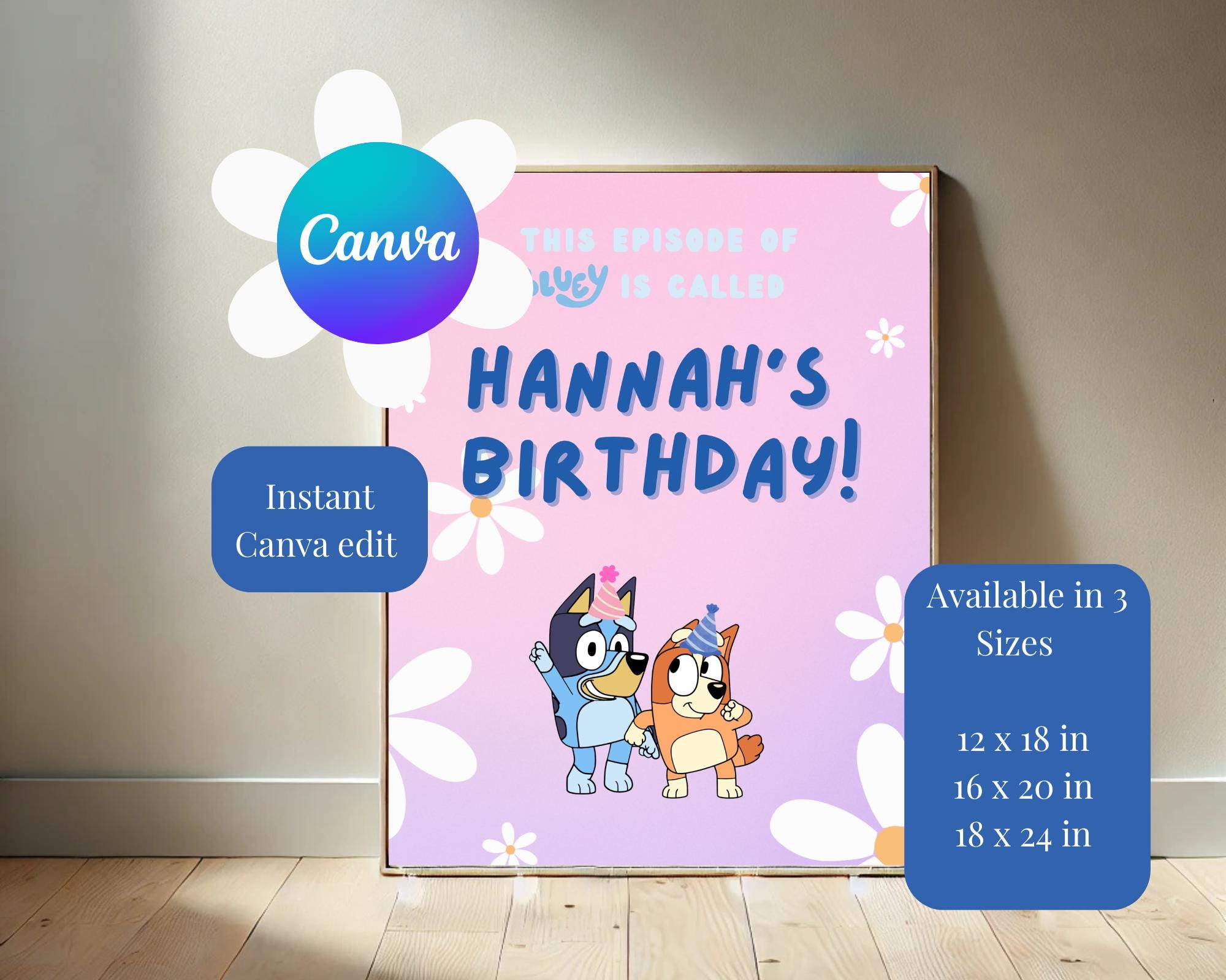 Bluey Birthday Welcome Sign Birthday Bluey Party Poster Bluey Sign ...