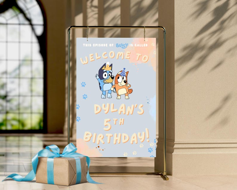 Bluey Birthday Welcome Sign Birthday Bluey Party Poster Bluey Sign ...