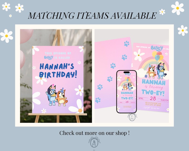 Bluey Birthday Welcome Sign Birthday Bluey Party Poster Bluey Sign ...