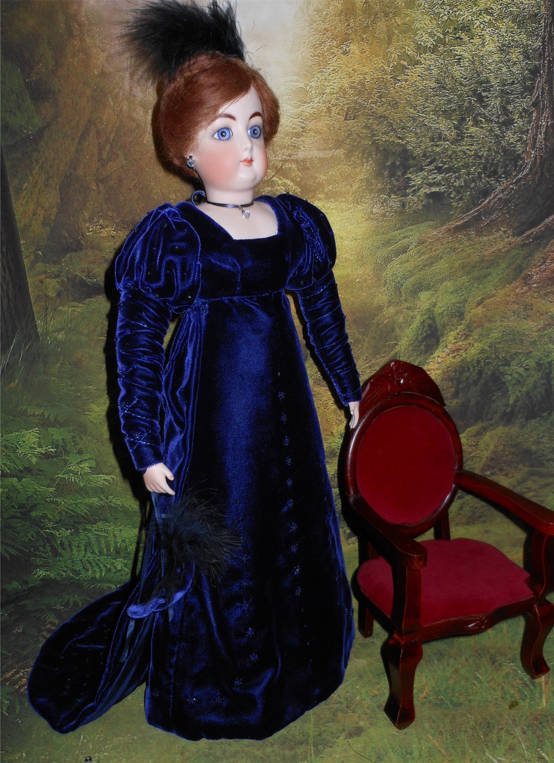 Beautiful F&G Reproduction Artist Doll in Rich Velvet Regency Masqurade ...