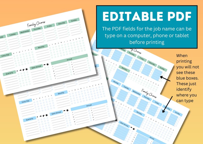 EDITABLE Family Chores, Cleaning Schedule, House Work Plan, Chores ...