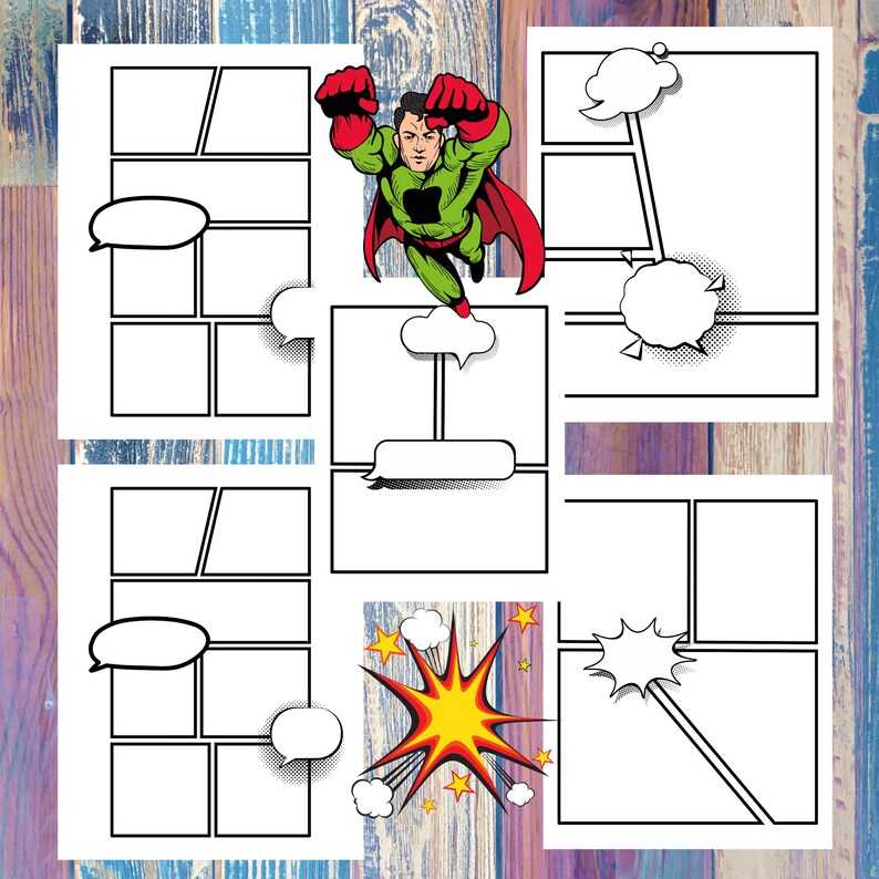 Blank Comic Book Pages for Kids | Printable Comic Strip Templates | 28 ...
