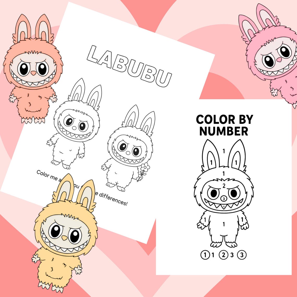Labubu Coloring Pages – Printable Pages, Cute Labubu Bunny Coloring ...