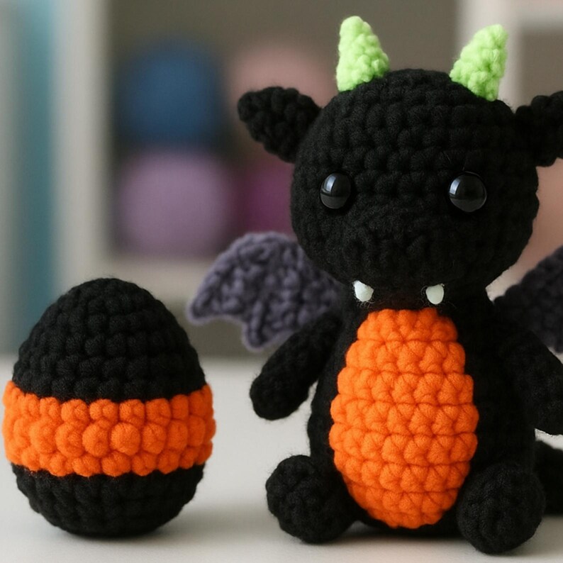 Crochet Baby Dragon Hatching From Egg | Halloween Amigurumi Pattern PDF ...