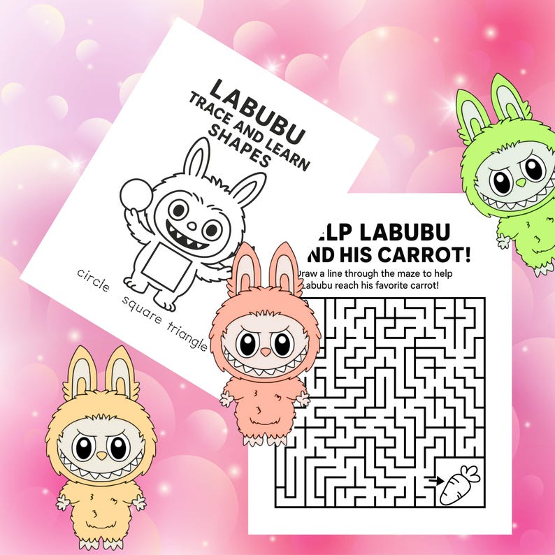 Labubu Coloring Pages – Printable Pages, Cute Labubu Bunny Coloring ...