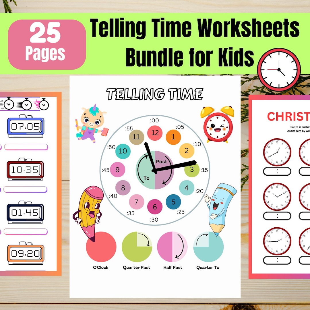 25 Telling Time Worksheets for Kids | Learn to Tell Time | Clock ...