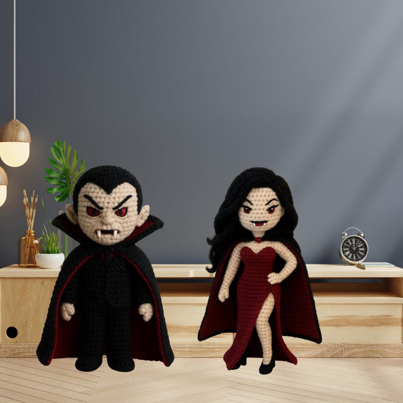Vampire Couple Crochet Pattern PDF: Gothic Amigurumi Dolls ...