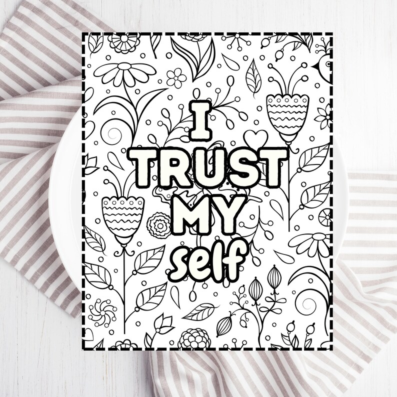 Mental Health Coloring Pages | Self-love & Confidence Quotes | Adult ...