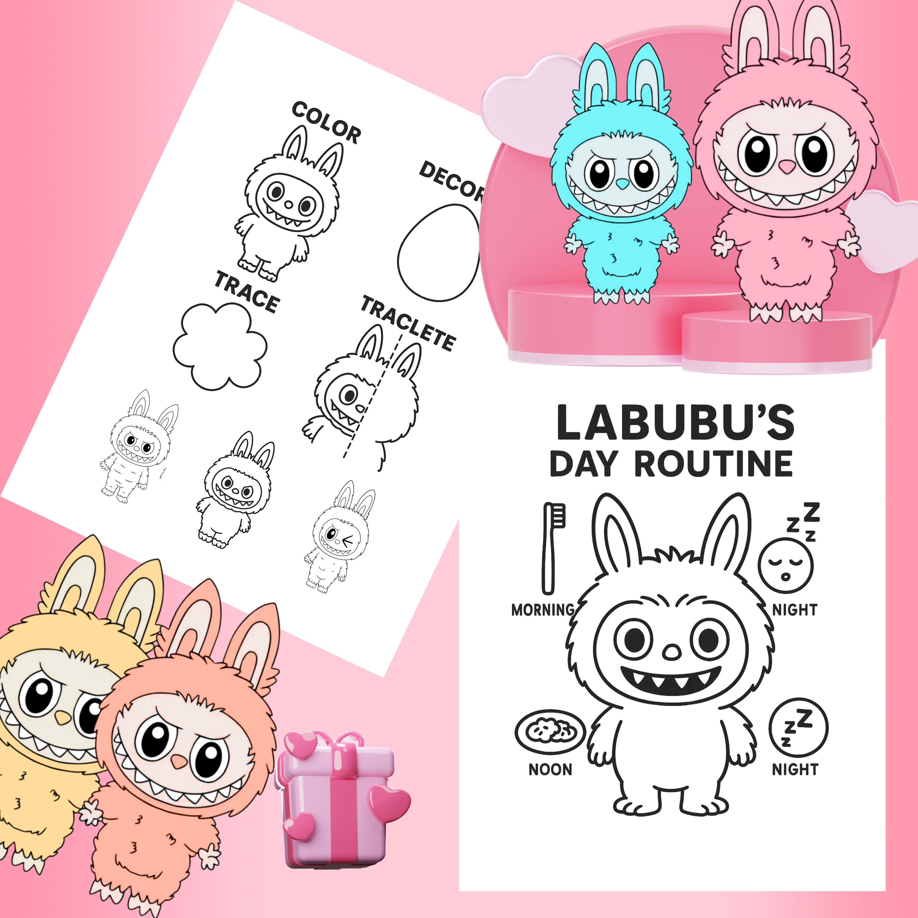 Labubu Coloring Pages – Printable Pages, Cute Labubu Bunny Coloring ...
